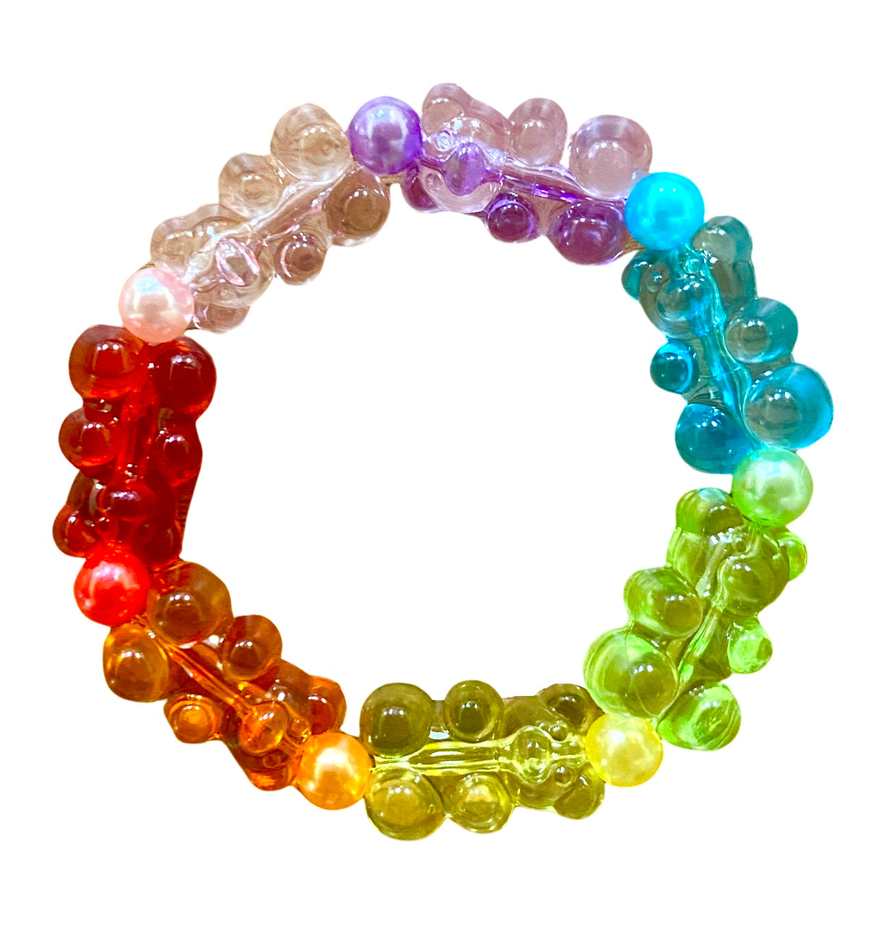 Rainbow Pearl Gummy Bracelet – LiveRainbowfully